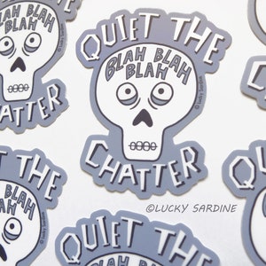 Quiet the Chatter Vinyl Sticker, Skull Sticker, Meditate Sticker ...