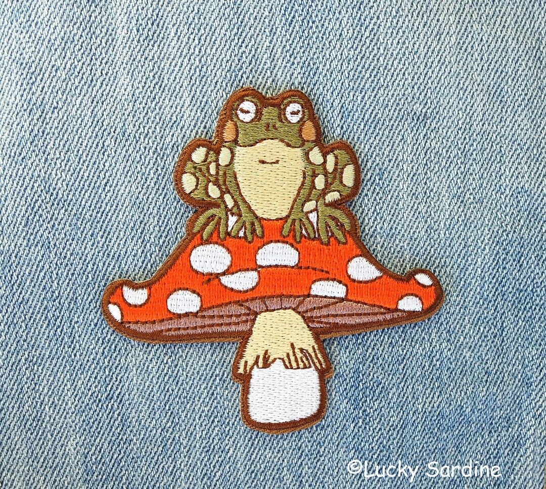 Toad Toadstool Patch, Toad Mushroom Embroidered Patch, Mushroom Patch, Frog Patch, Toad - Etsy