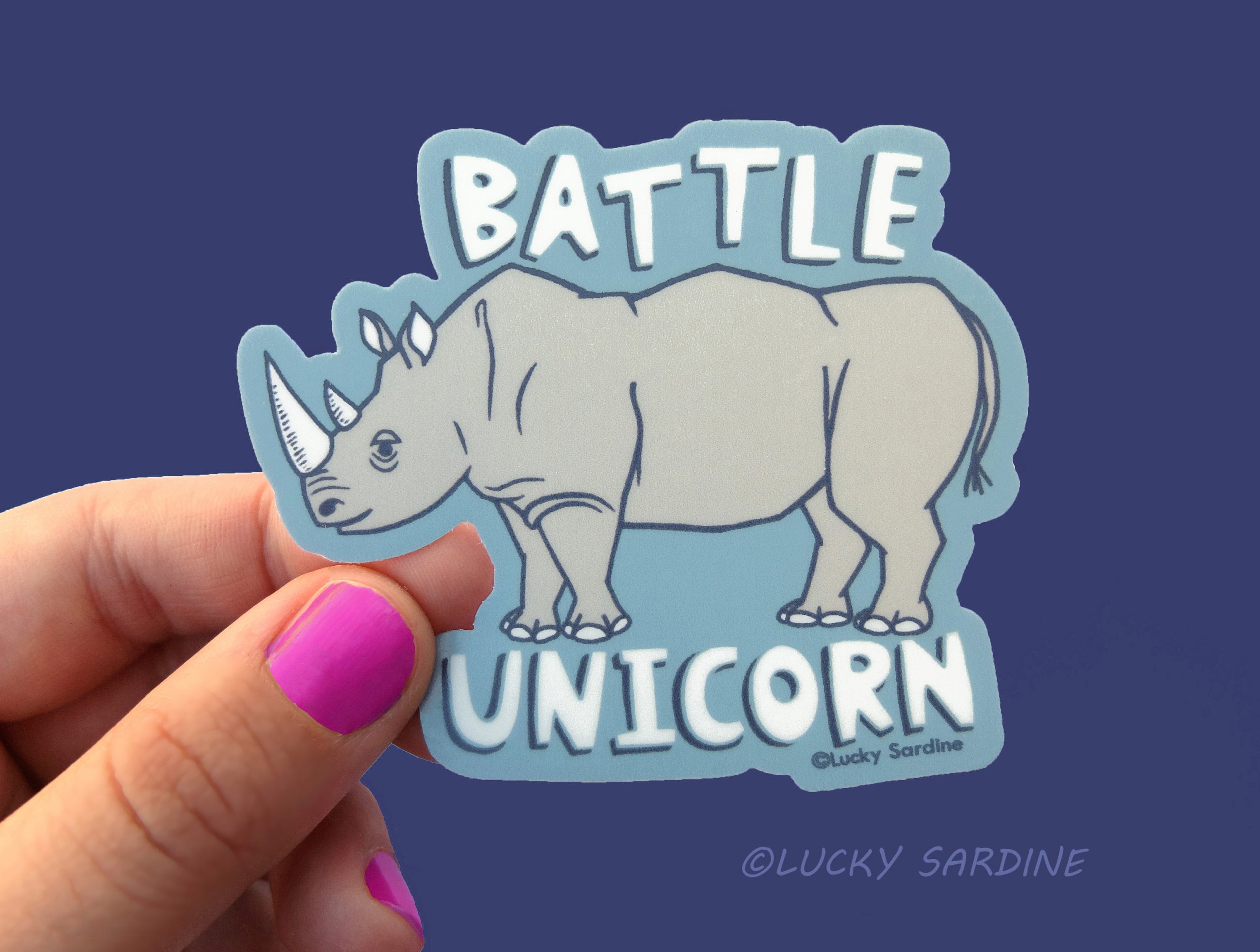 Rhino Vinyl Sticker, Rhinoceros Sticker, Rhino Sticker, Chubby Unicorn ...