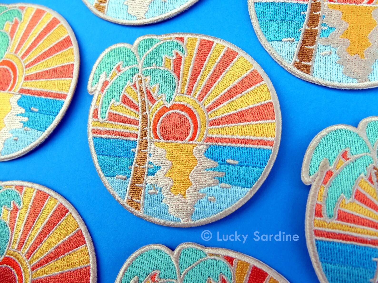 Ocean Patch, Embroidered Ocean Patch, Iron on Patch, Sunset Patch ...