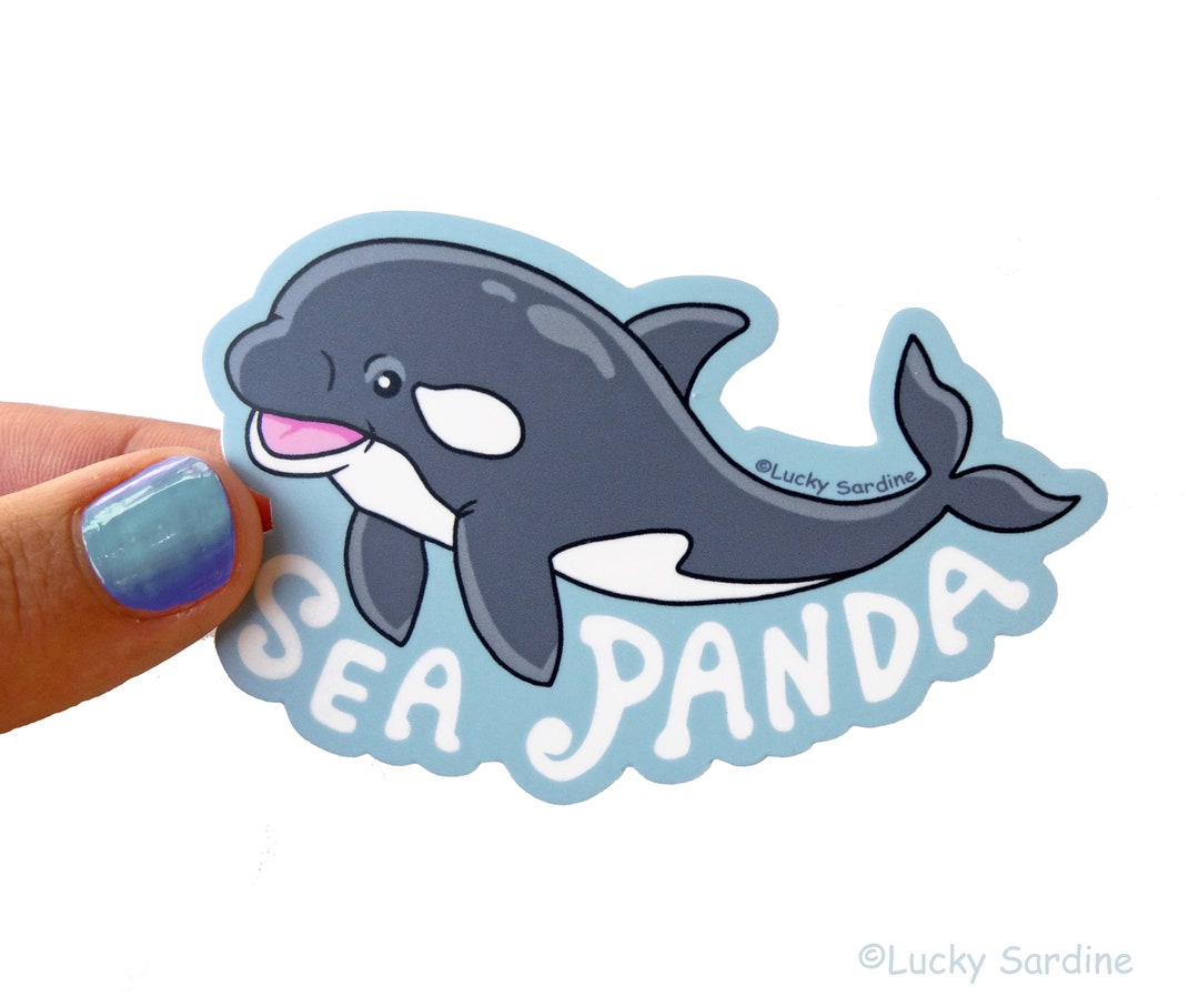 Sea Panda, Orca, Killer Whale Vinyl Sticker - Etsy