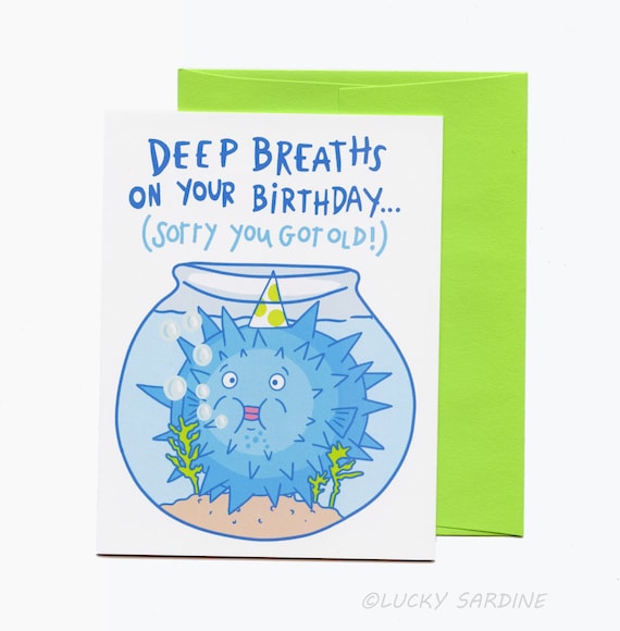 Puffer Fish Birthday Card Fish Birthday Card Funny Fish - Etsy.de