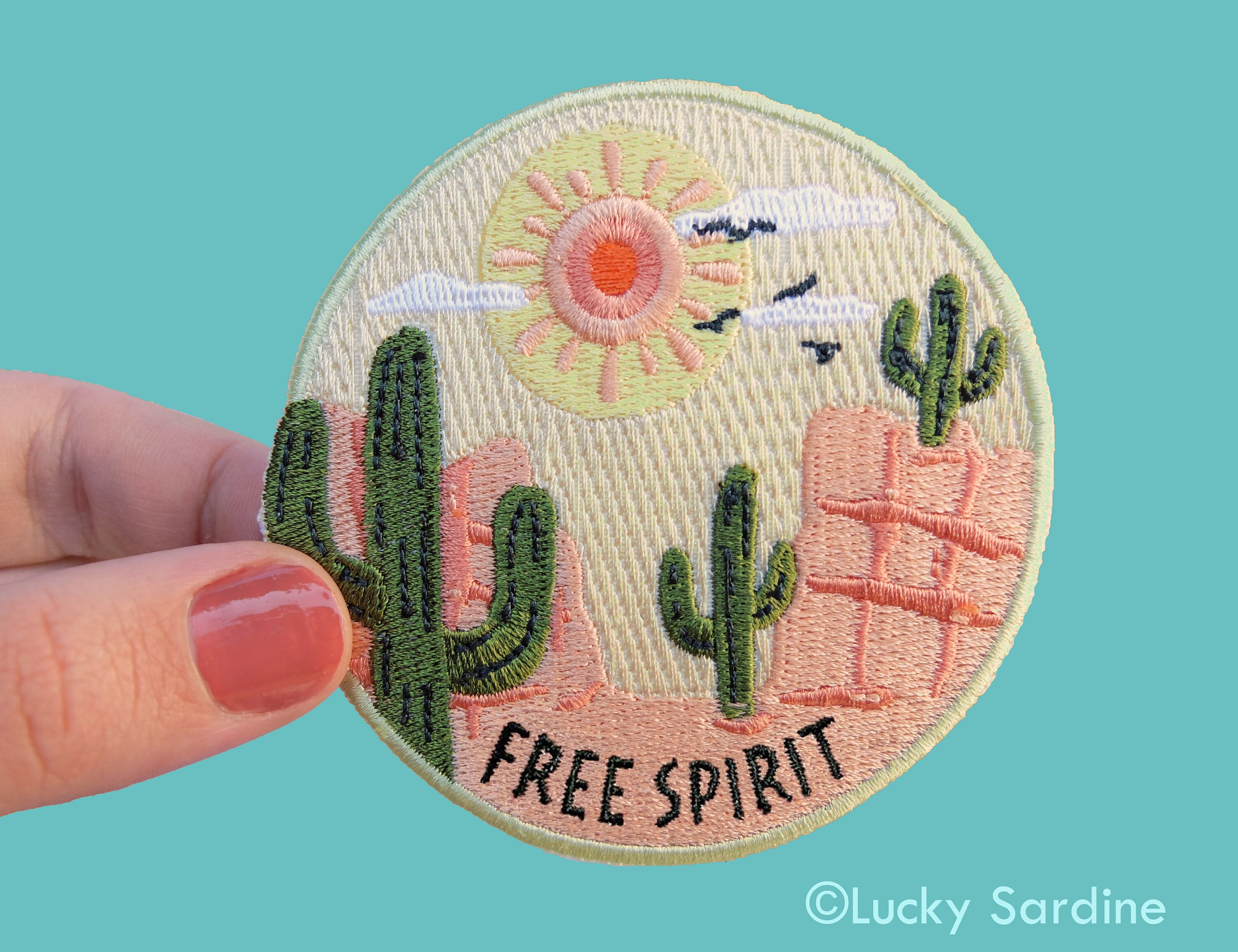 Free Spirit Iron on Patch Desert Embroidered Patch Desert - Etsy