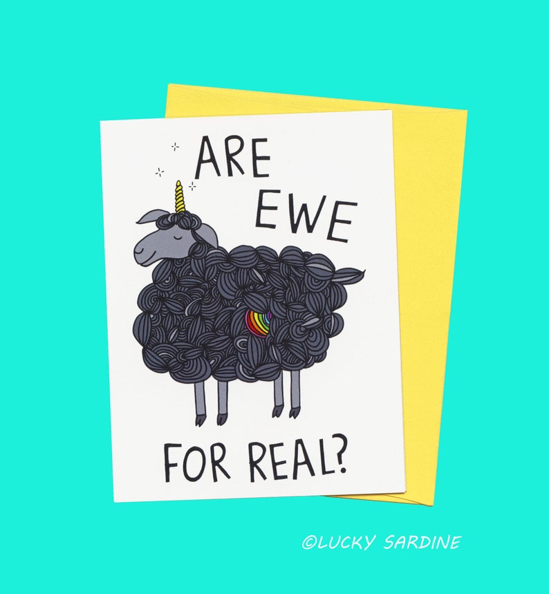 Black Sheep Card Unicorn Card Unicorn Black Sheep Card | Etsy