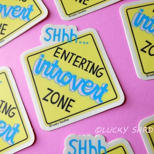 Introvert Vinyl Sticker, Funny Introvert Sticker, Selectively Social ...