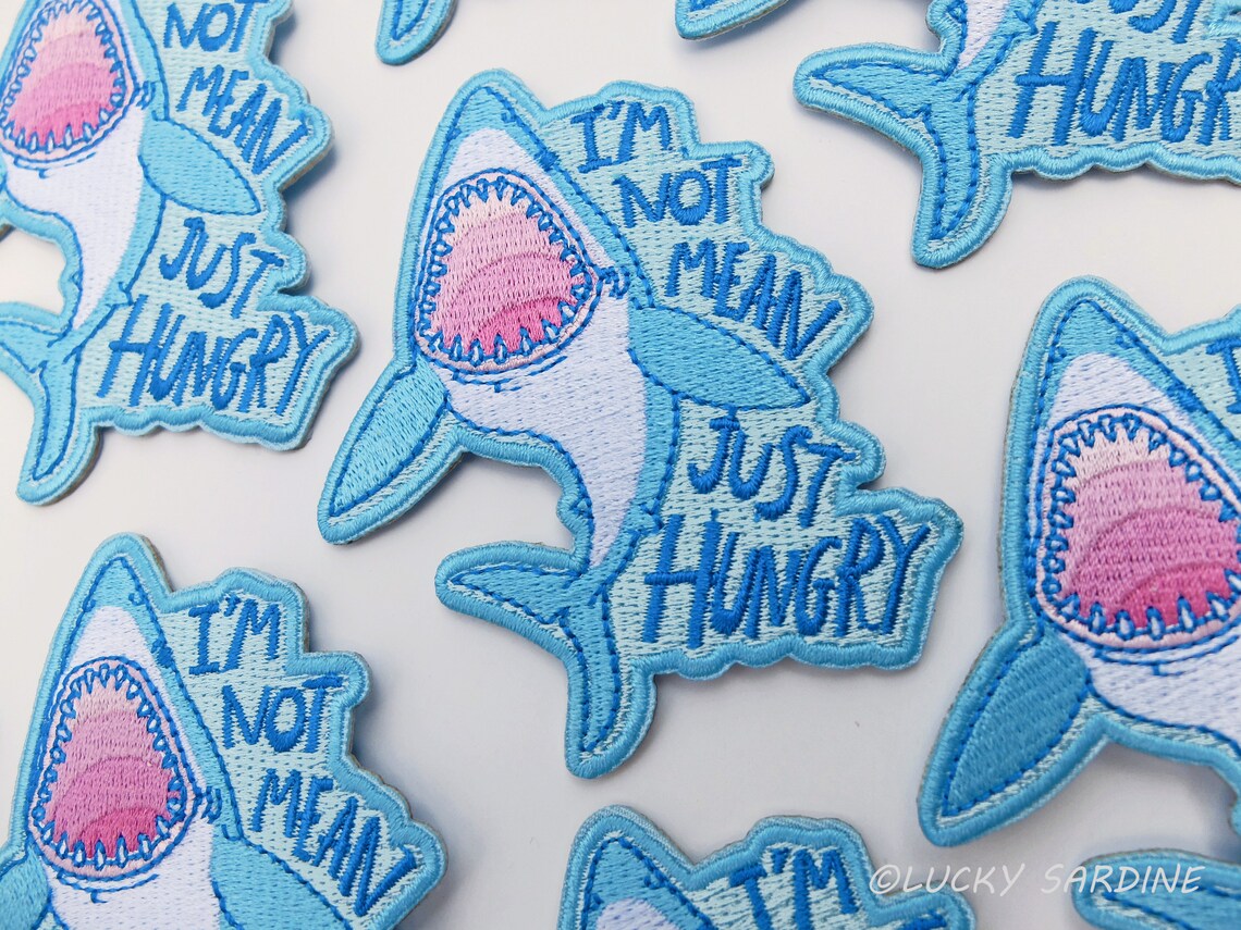 Shark Patch Embroidered Shark Patch Iron on Patch Jaws - Etsy