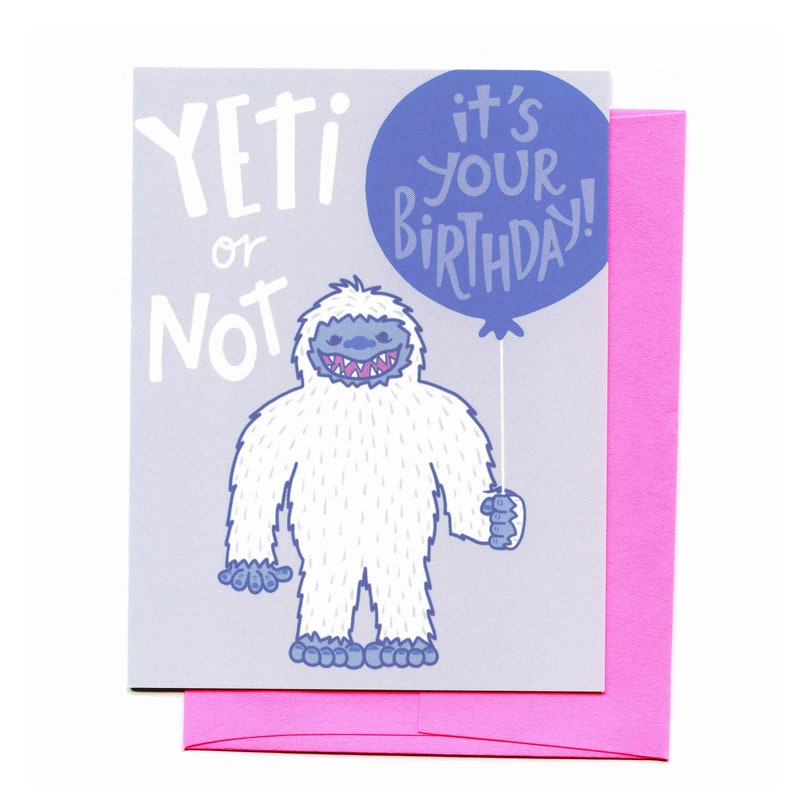Yeti Birthday Card Yeti Card Funny Yeti Birthday Card Happy - Etsy