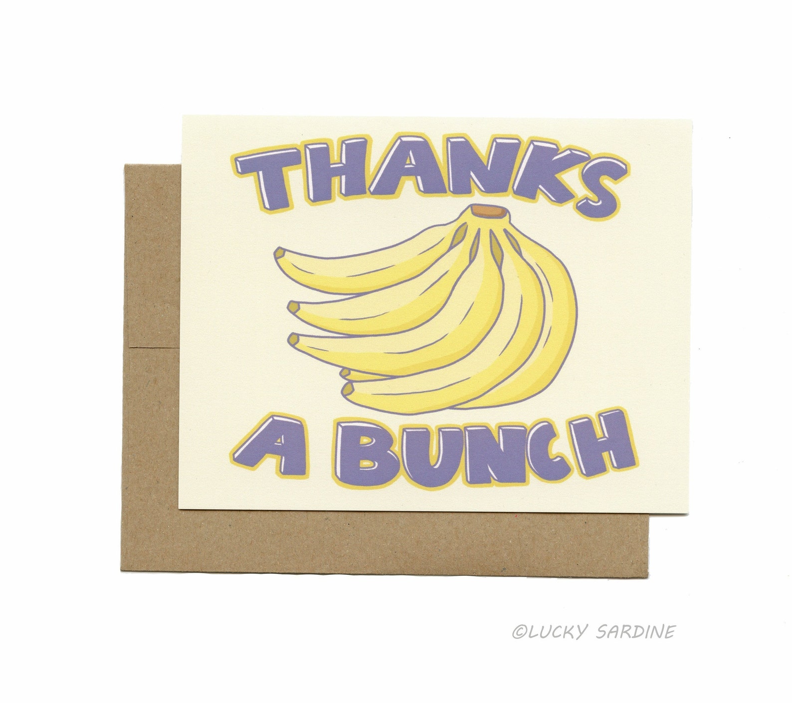 Banana Thank You Card Thanks a Bunch Card Thank You Card - Etsy New Zealand