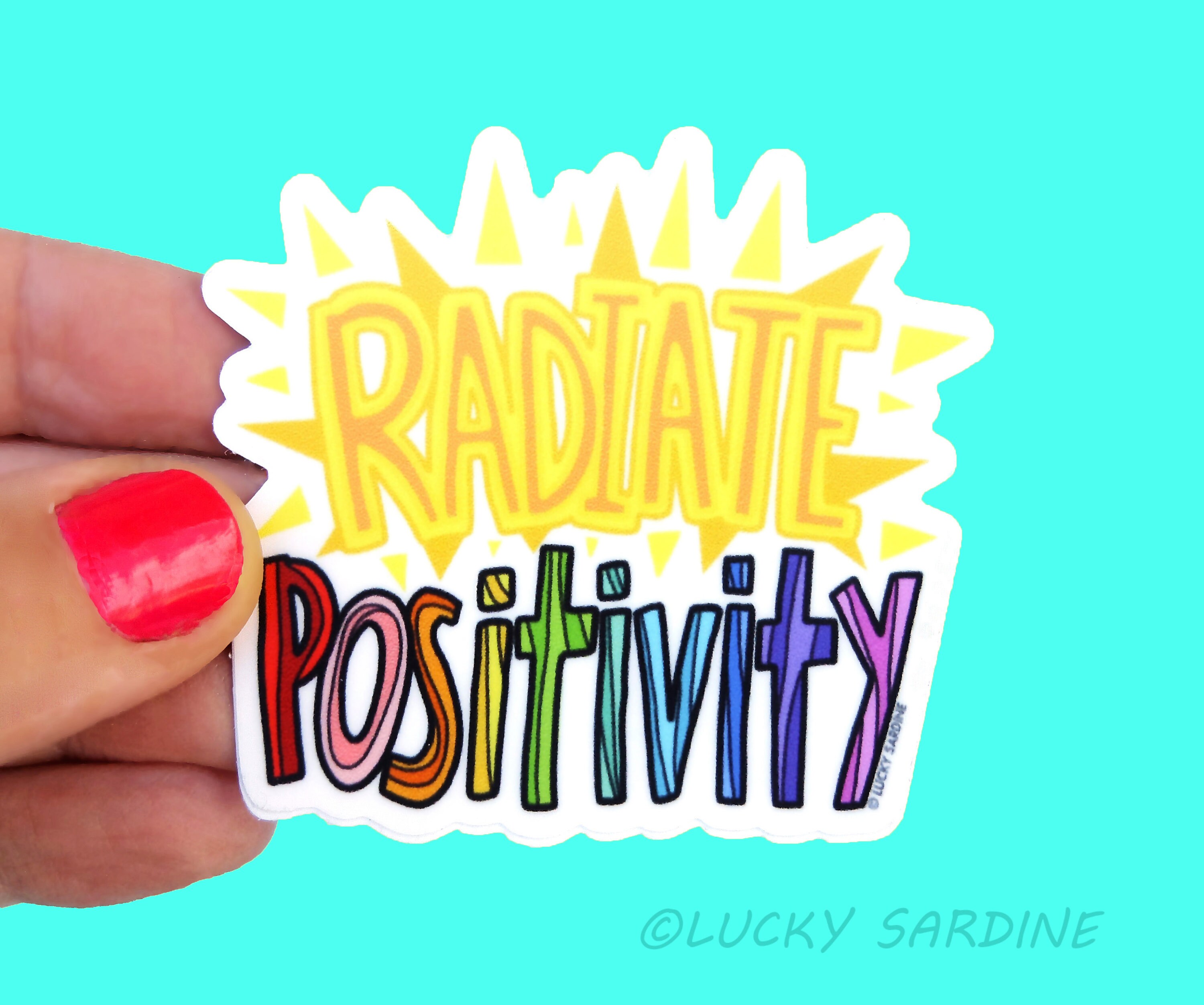Radiate Positivity Vinyl Sticker Rainbow Sticker Be Kind - Etsy