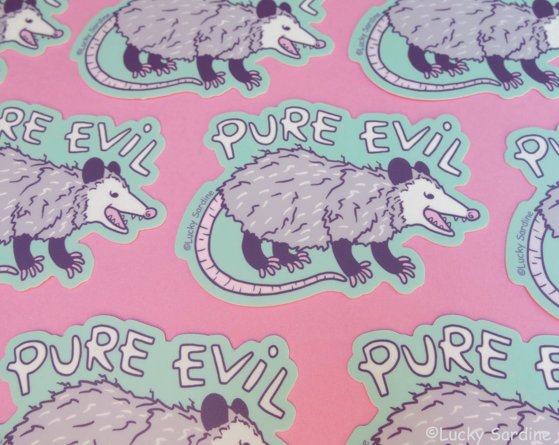 Possum Vinyl Sticker, Opossum Sticker, Pure Evil Sticker, Possum ...
