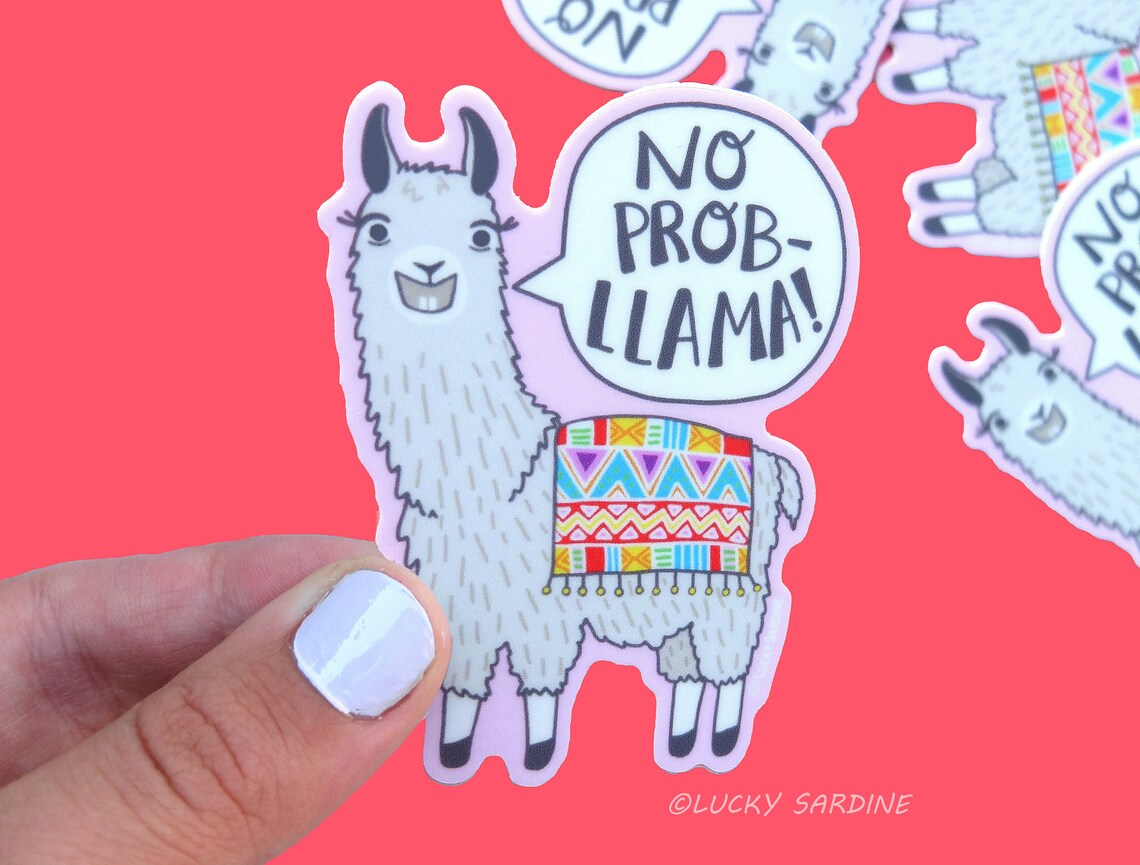 Llama Vinyl Sticker Vinyl Stickers Weatherproof No Prob | Etsy