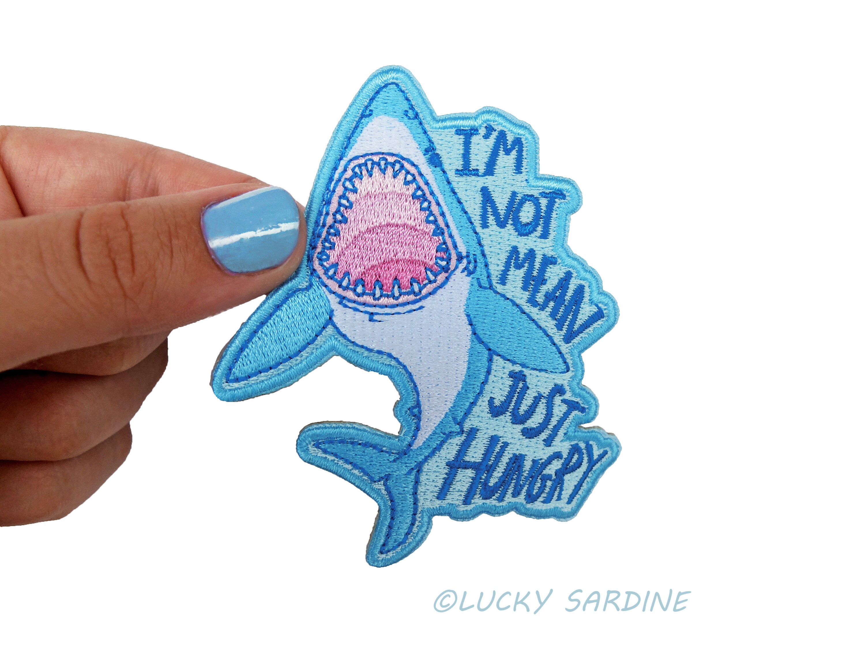 Shark Patch Embroidered Shark Patch Iron on Patch Jaws - Etsy