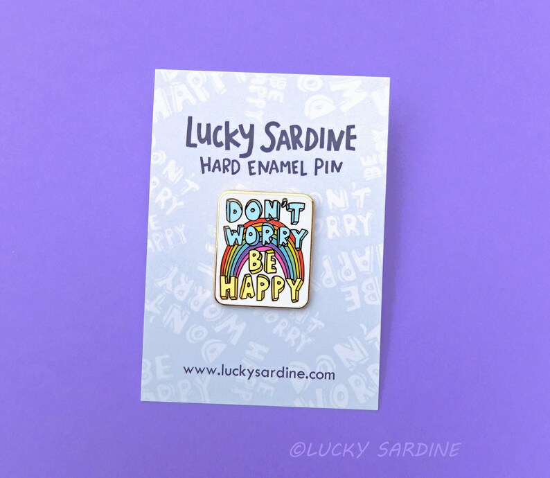 Don't Worry Be Happy Enamel Pin Good Vibes Good Vibes - Etsy