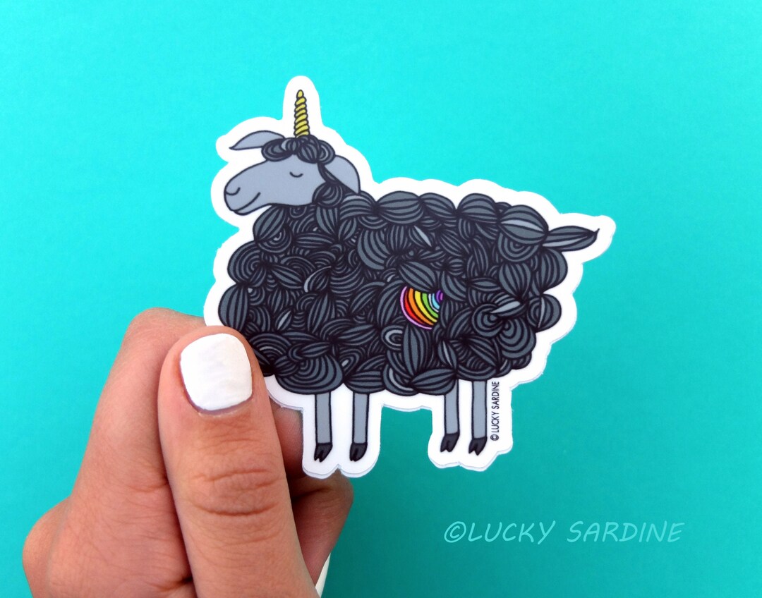 Black Sheep Vinyl Sticker, Sheep Sticker, Vinyl Stickers, Weatherproof ...
