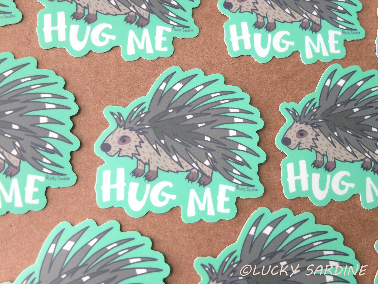 Porcupine Vinyl Sticker, Funny Sticker, Weatherproof, Hug Me Sticker ...