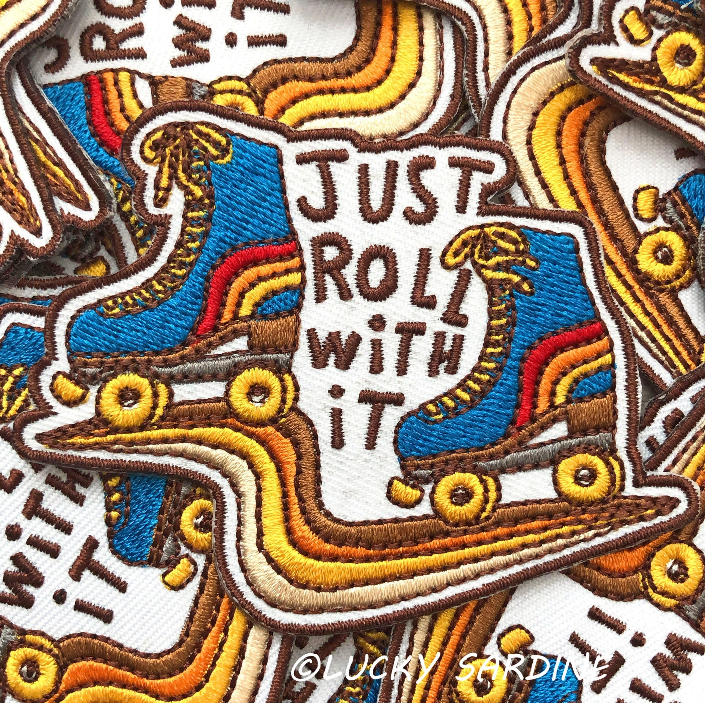 Roller Skate Patch Skating Embroidered Patch Just Roll With - Etsy