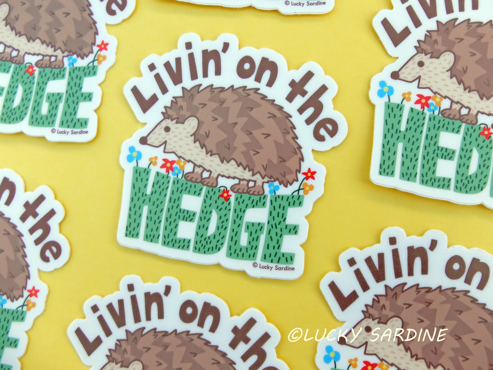 Hedgehog Vinyl Sticker Living on the Hedge Sticker Funny - Etsy