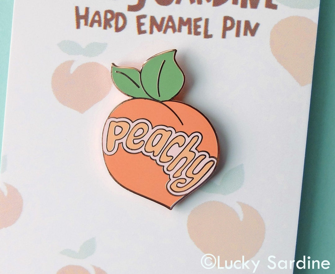 Peachy Enamel Pin, Peachy, Peach Pin, Peachy Enamel Pin, Peachy Pin - Etsy