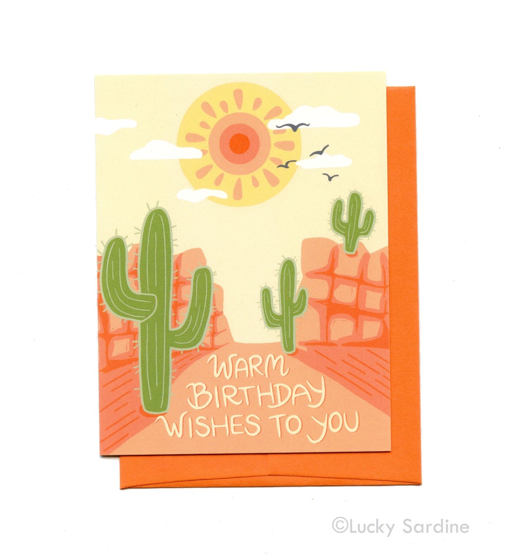 Warm Birthday Wishes Card, Desert Birthday Card, Desert Birthday Card ...