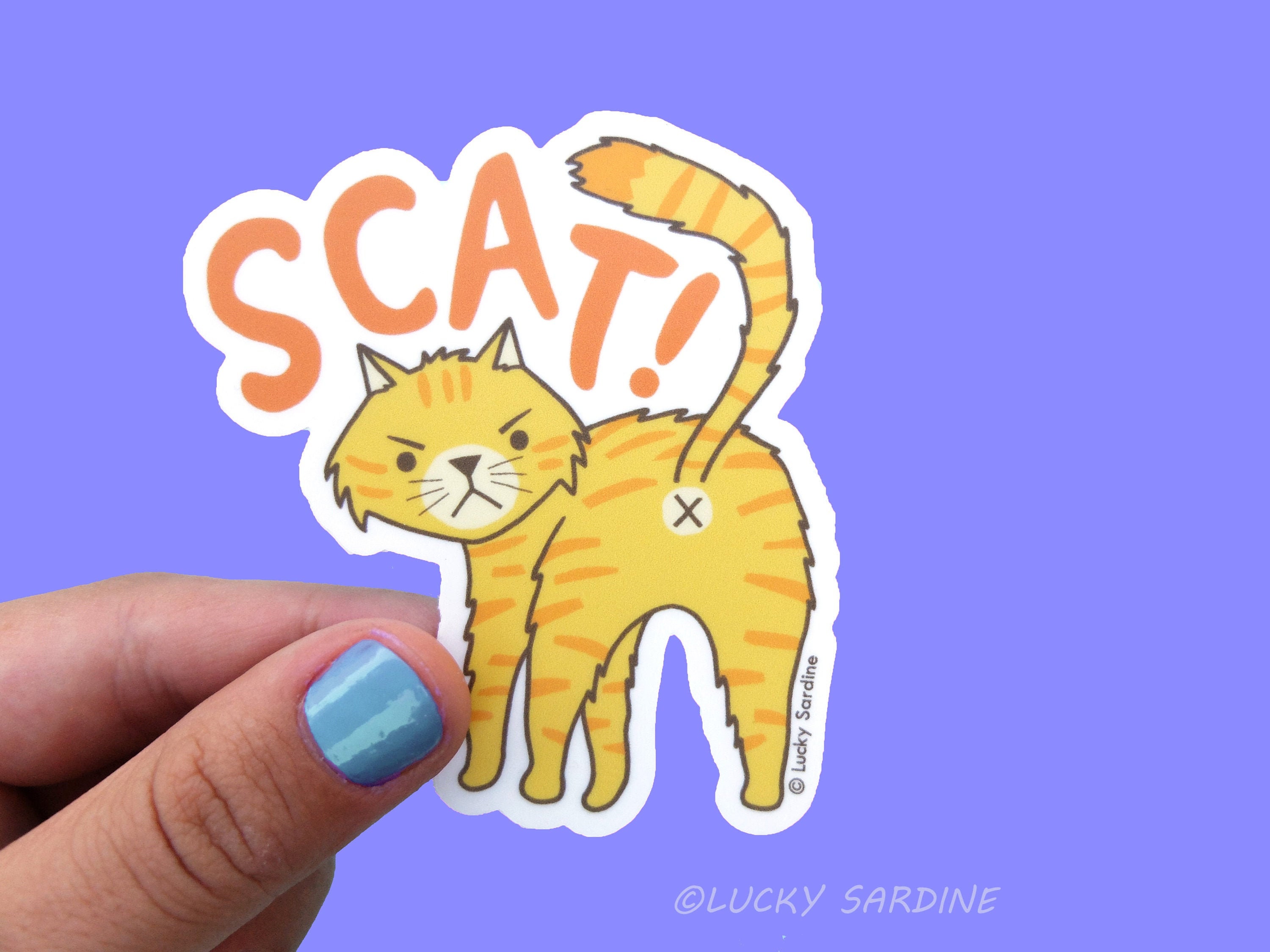 Funny Cat Vinyl Sticker Cat Sticker Scat Sticker Scram - Etsy UK