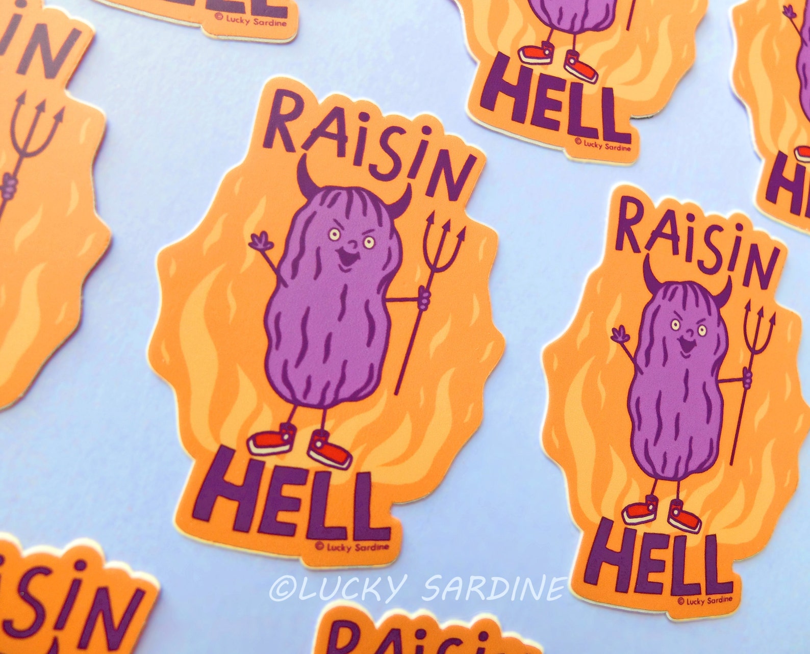 Raisin Vinyl Sticker, Funny Raisin Sticker, Raising Hell, Raisin Hell ...