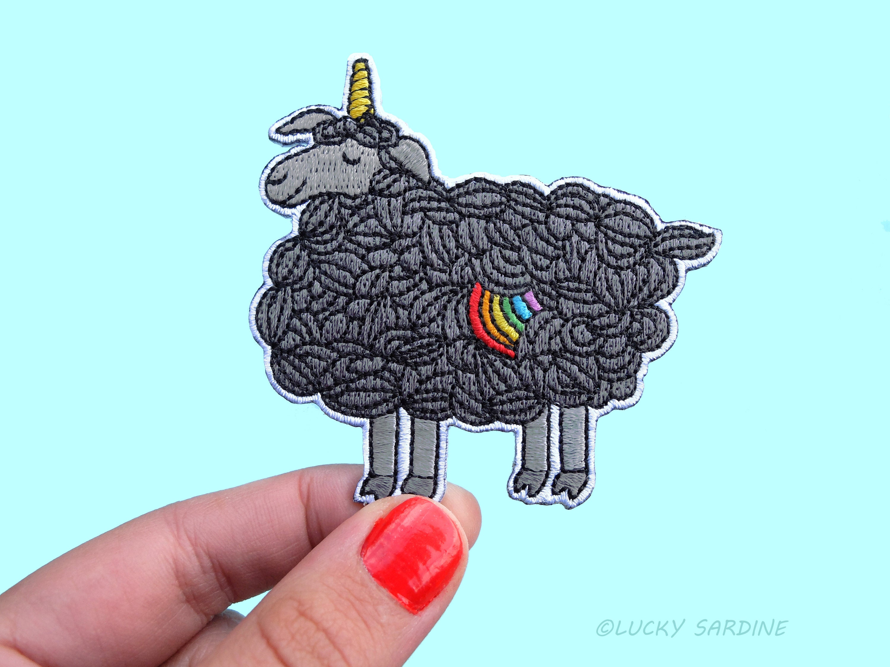 Black Sheep Patch Embroidered Patch Iron on Patch Unicorn - Etsy