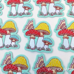 Mushroom Iron on Patch, Mushroom Embroidered Patch, Moth Patch, Toadstool Patch - Etsy