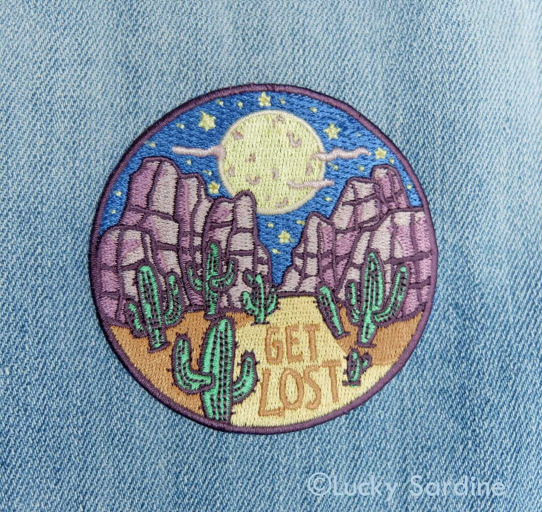 Desert Embroidered Patch, Get Lost Patch, Desert Patch, Cactus Patch ...