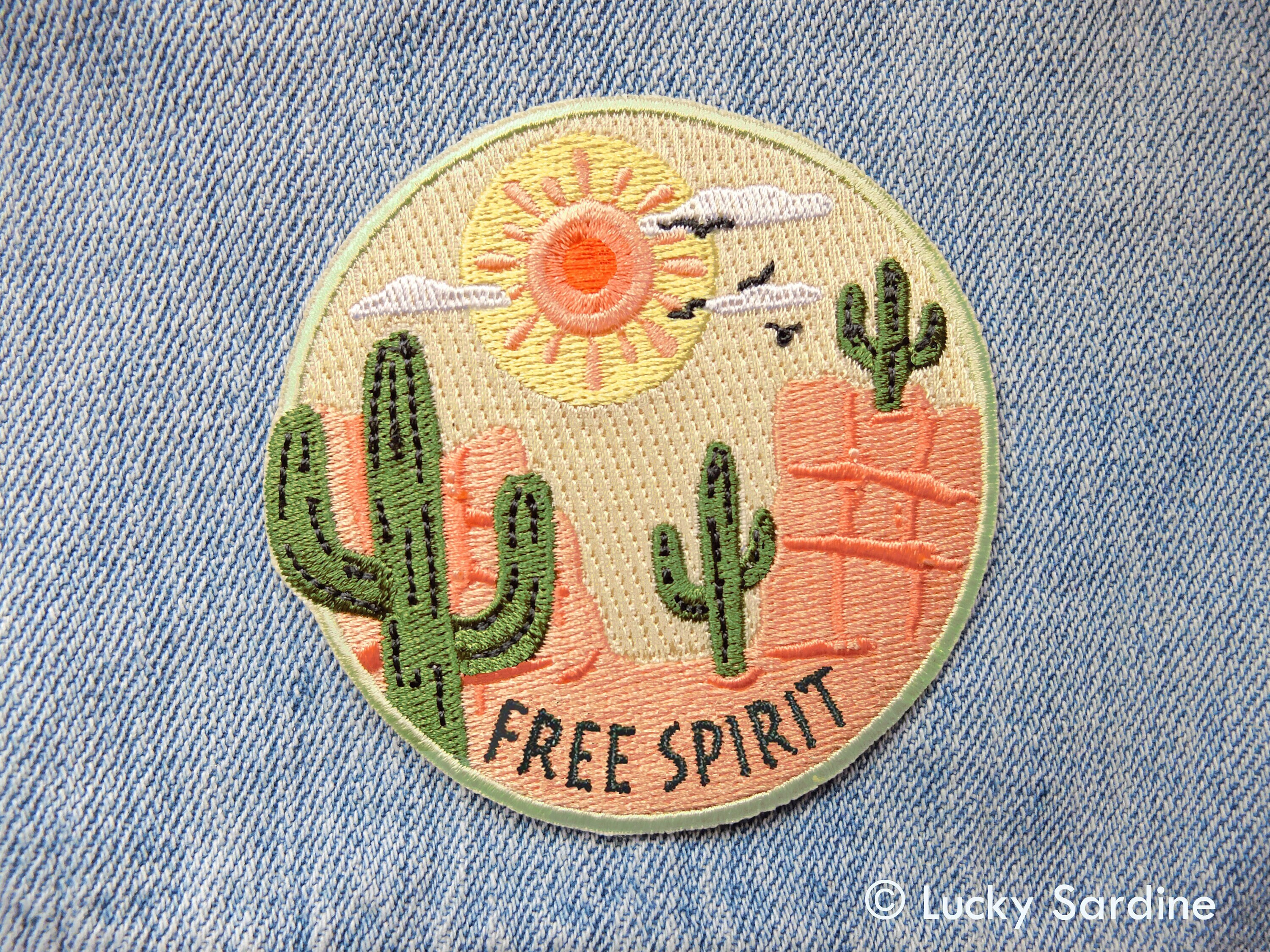 Free Spirit Iron on Patch Desert Embroidered Patch Desert - Etsy