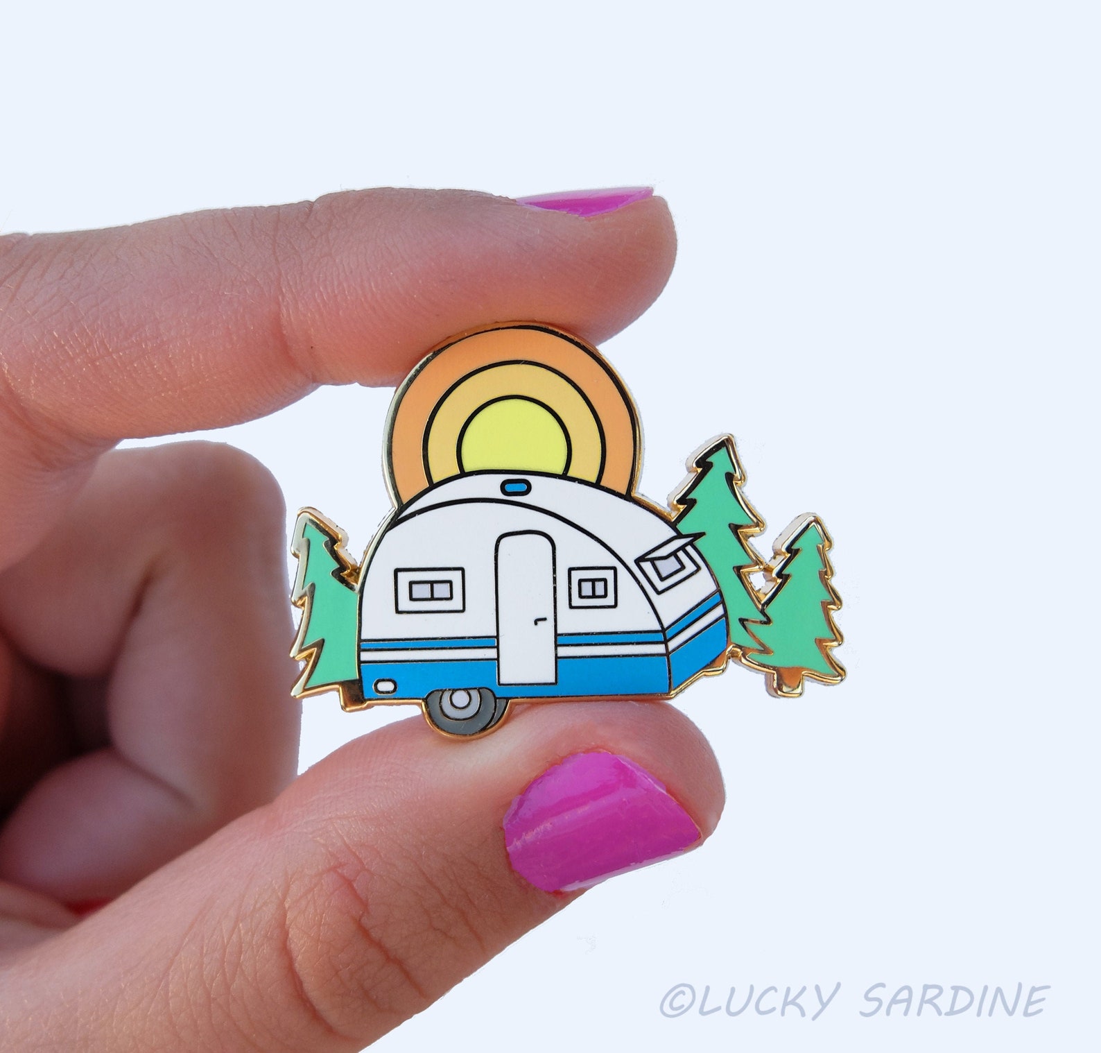 Happy Camper Enamel Pin Camper Pin Camping Pin Camper - Etsy