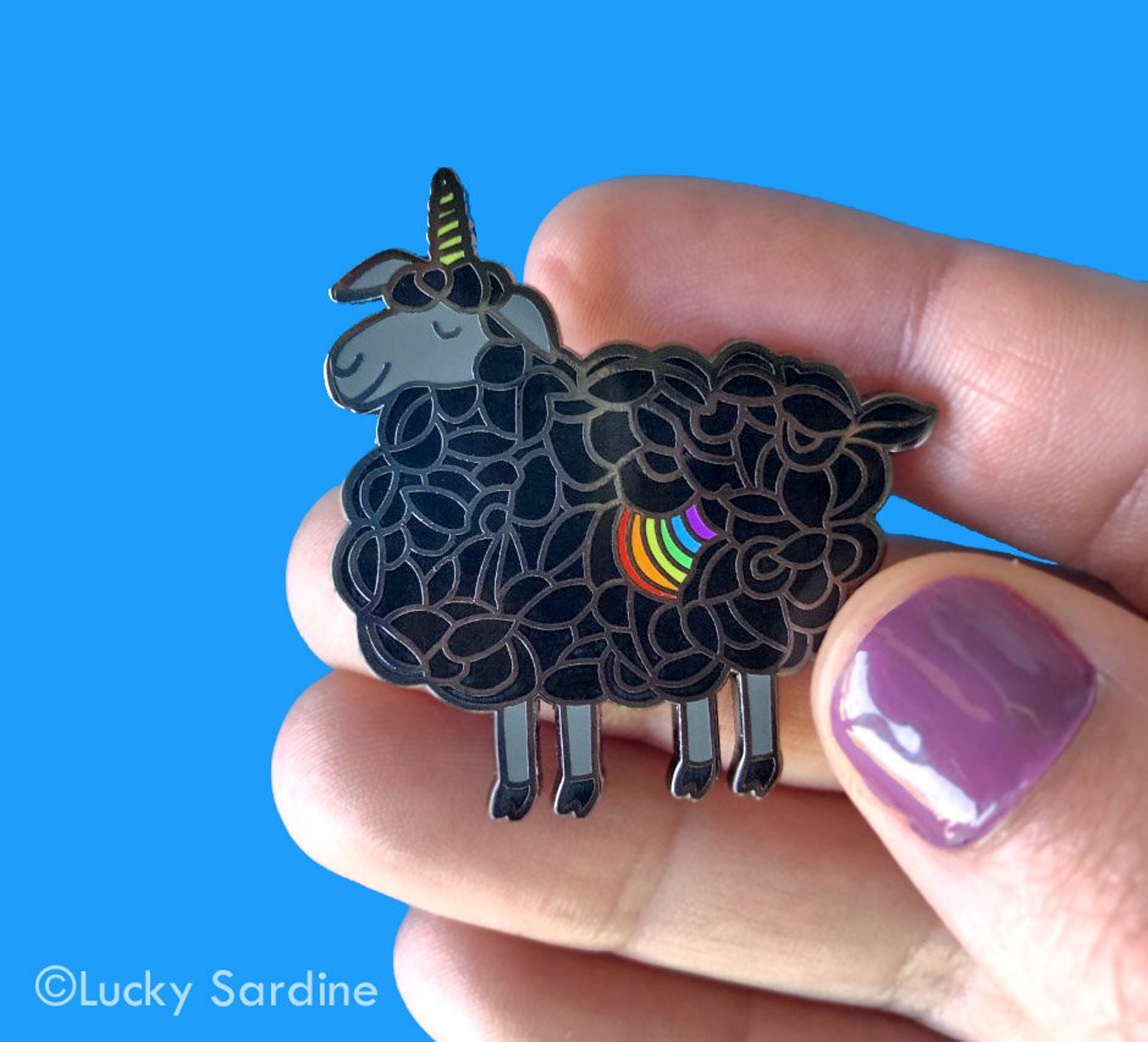 Black Sheep Enamel Pin, Black Sheep, Black Sheep Pin, Unicorn Enamel ...
