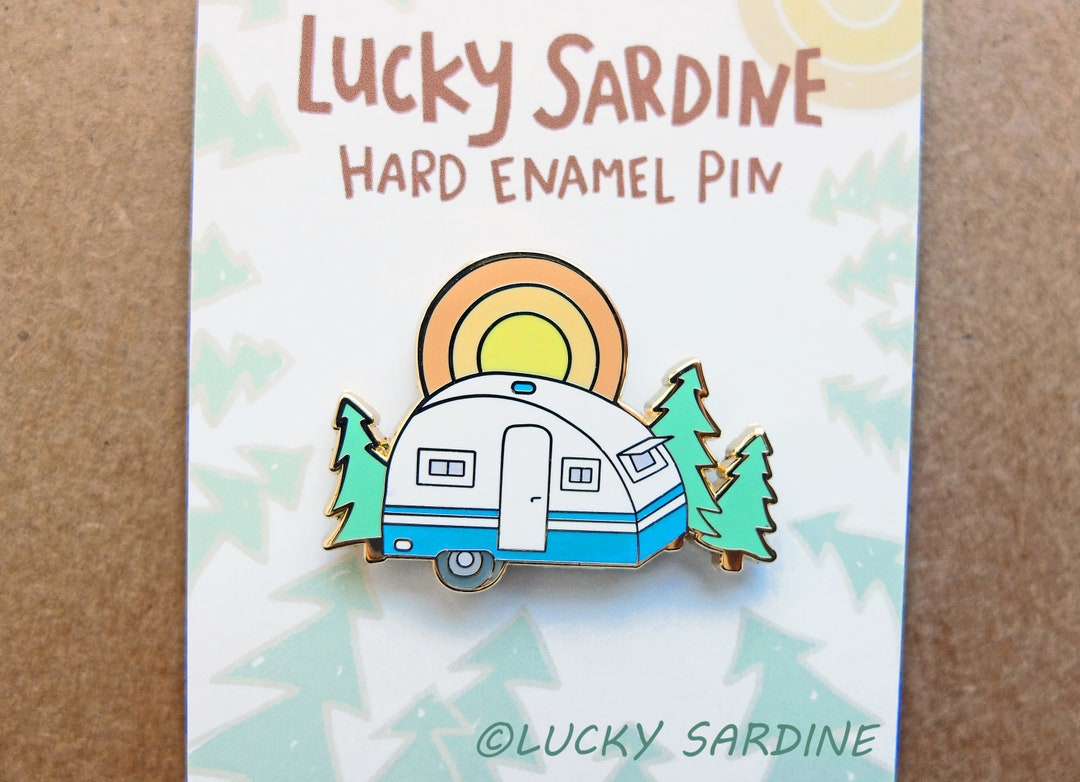 Happy Camper Enamel Pin, Camper Pin, Camping Pin, Camper Enamel Pin ...