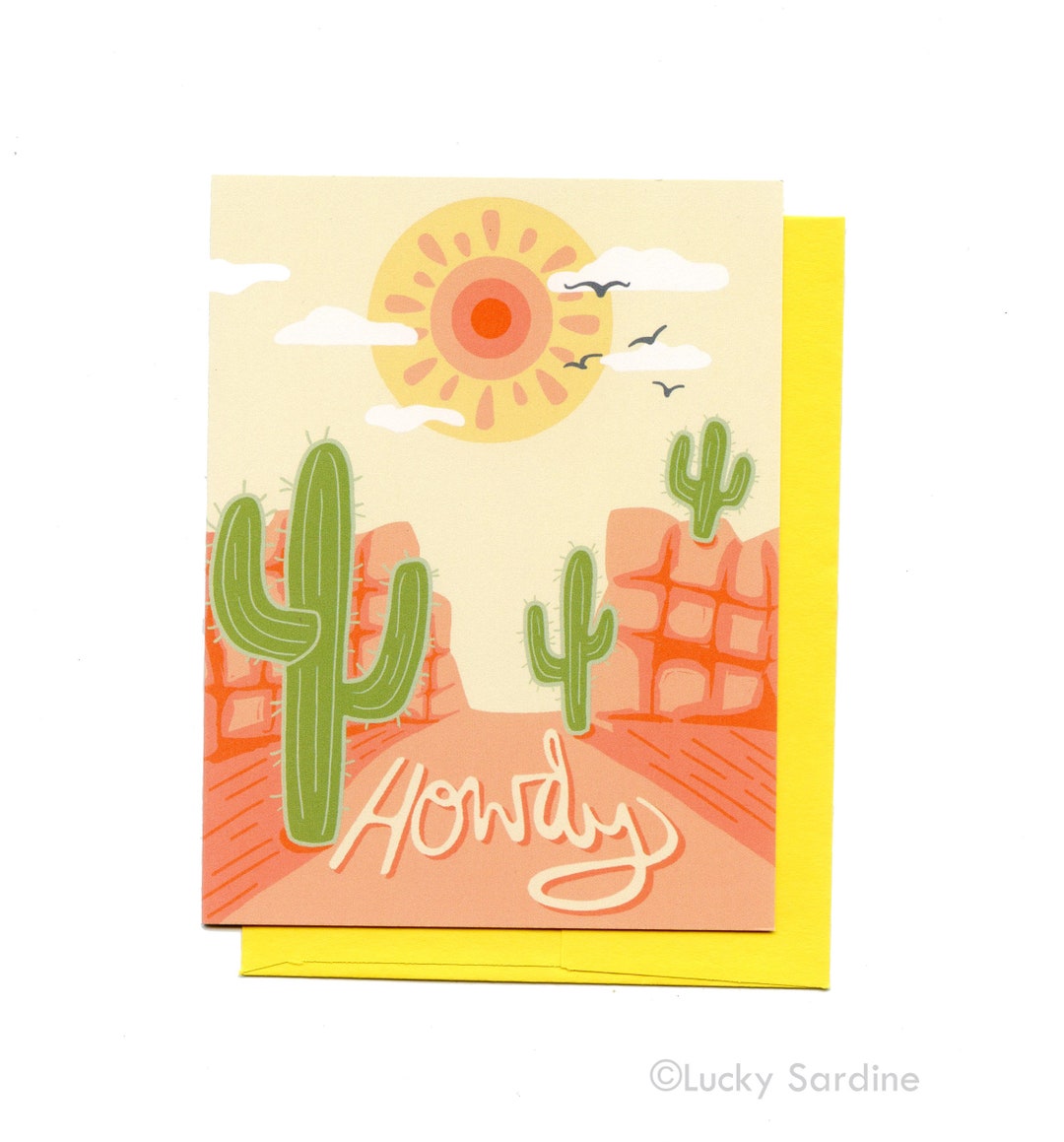 Howdy Desert Card, Hello Desert Card, Howdy Card, Cowboy Card, Thinking ...