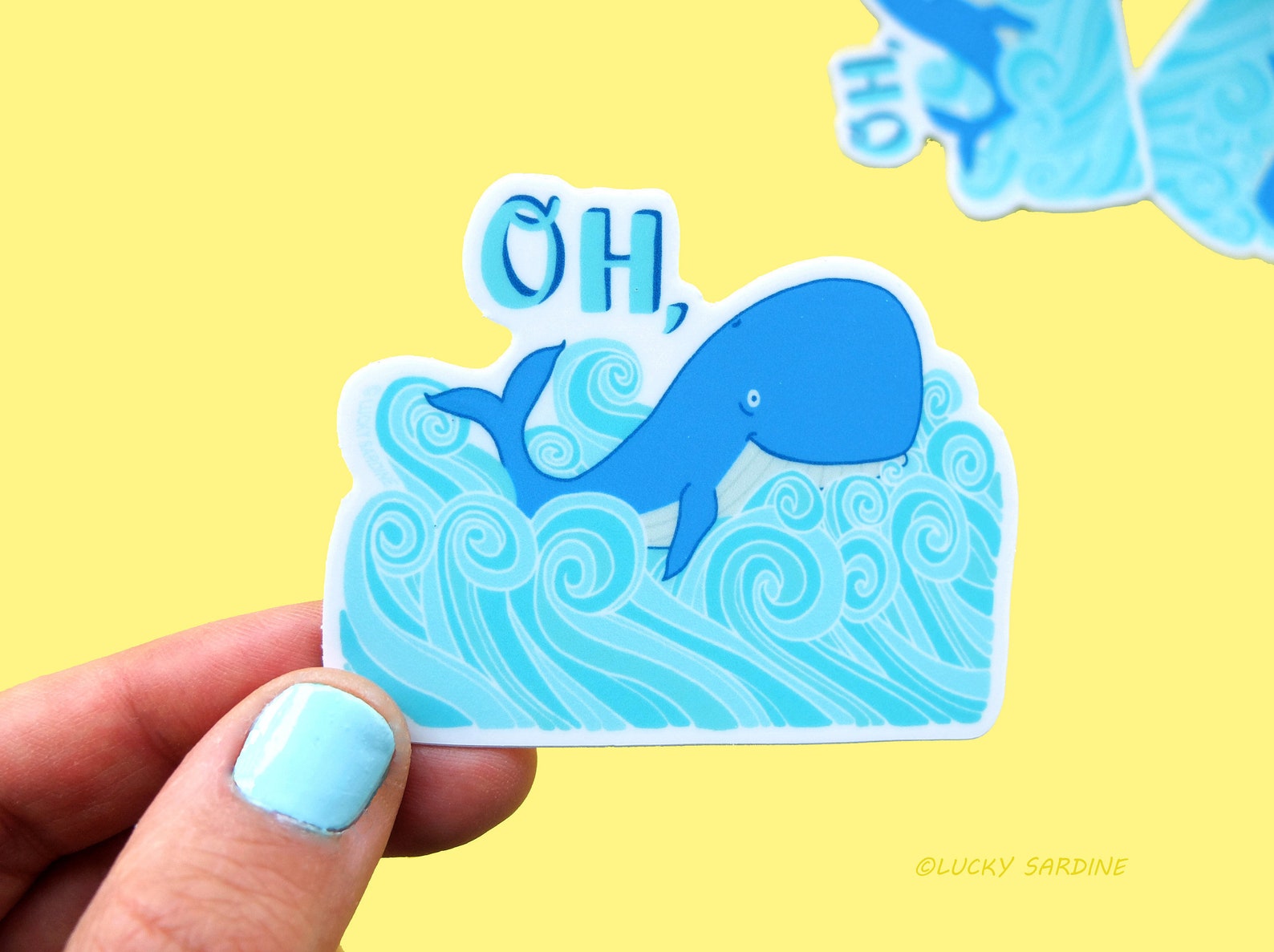 Whale Vinyl Sticker Retro Sticker Funny Sticker Laptop | Etsy