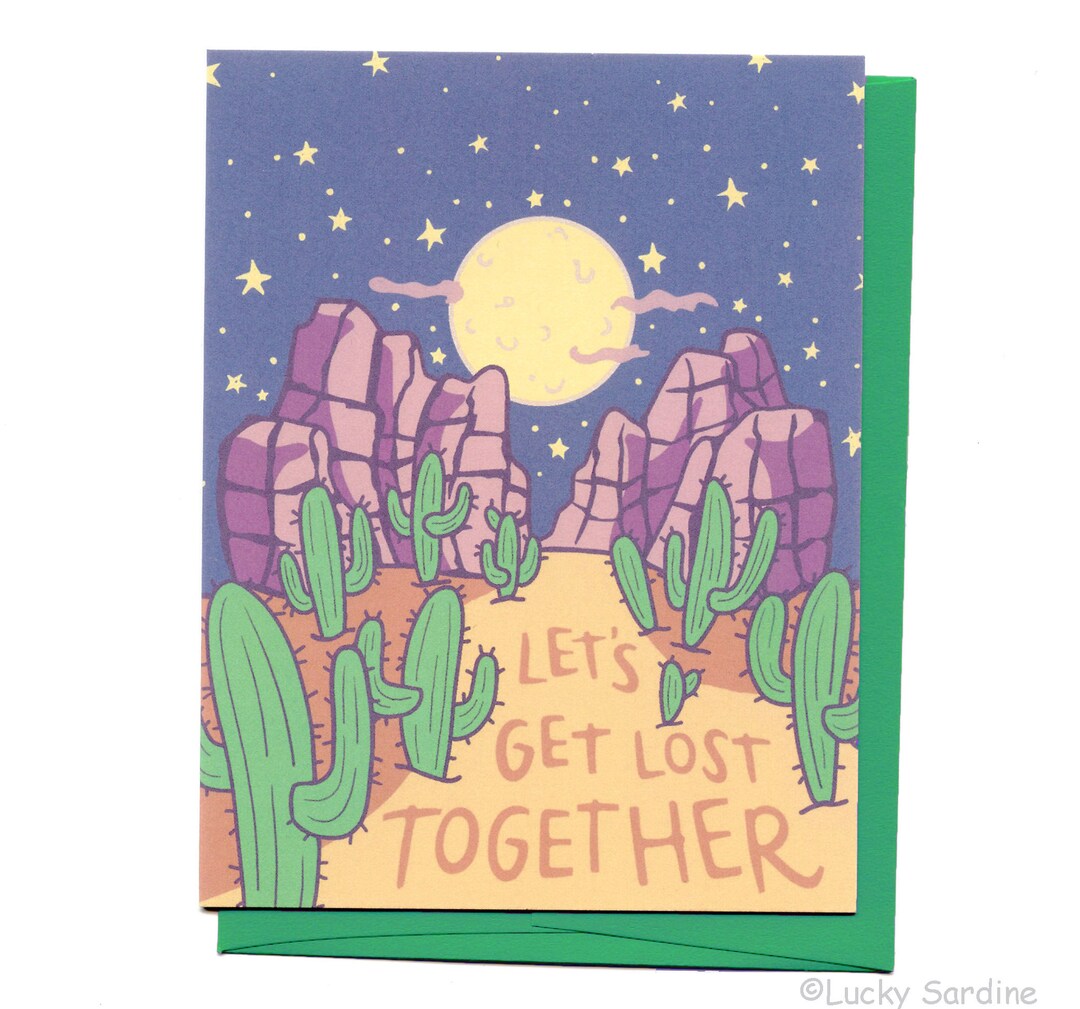 Let's Get Lost Card, Love Card, Anniversary Card, Desert Card ...