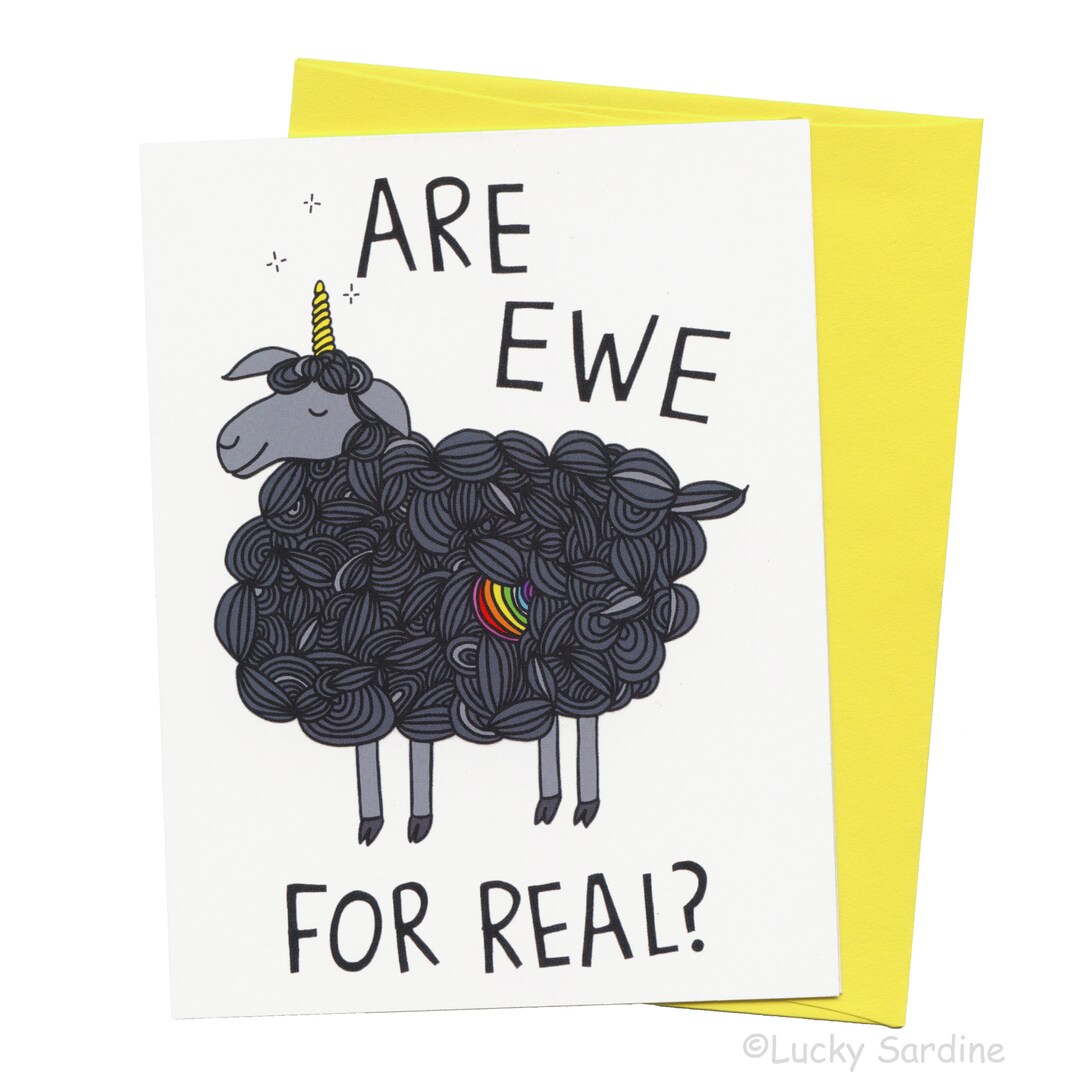 Black Sheep Card, Unicorn Card, Unicorn Black Sheep Card, Friendship ...