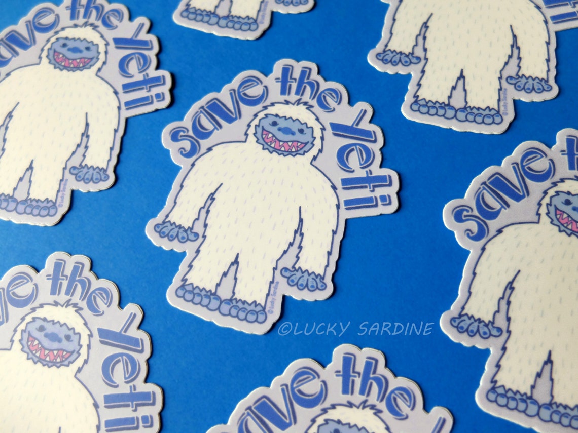 Save the Yeti Vinyl Sticker, Yeti Sticker, Abominable Snowman, Funny ...