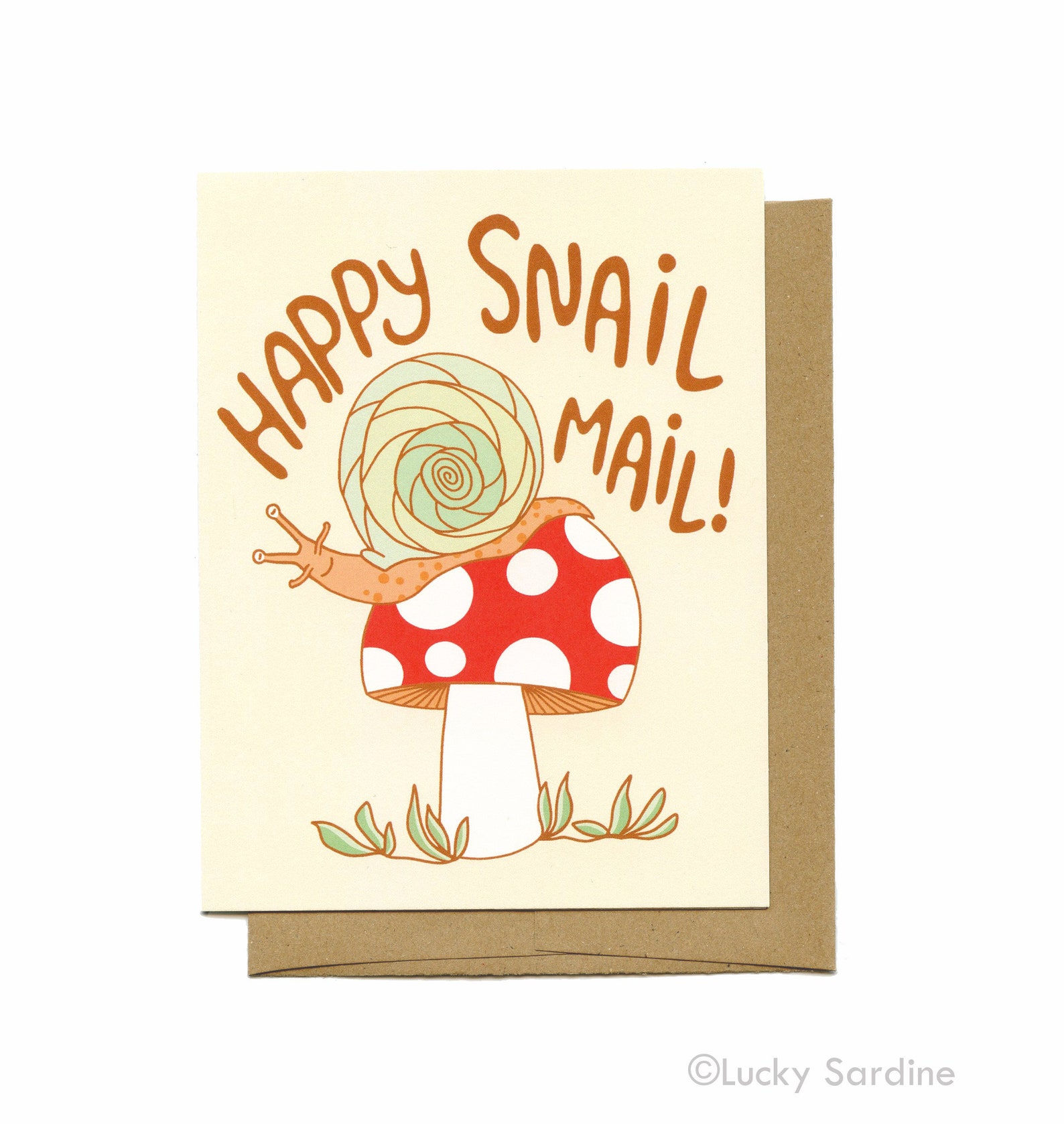 Happy Snail Mail Card Snail Mail Card Snail Card Mushroom - Etsy
