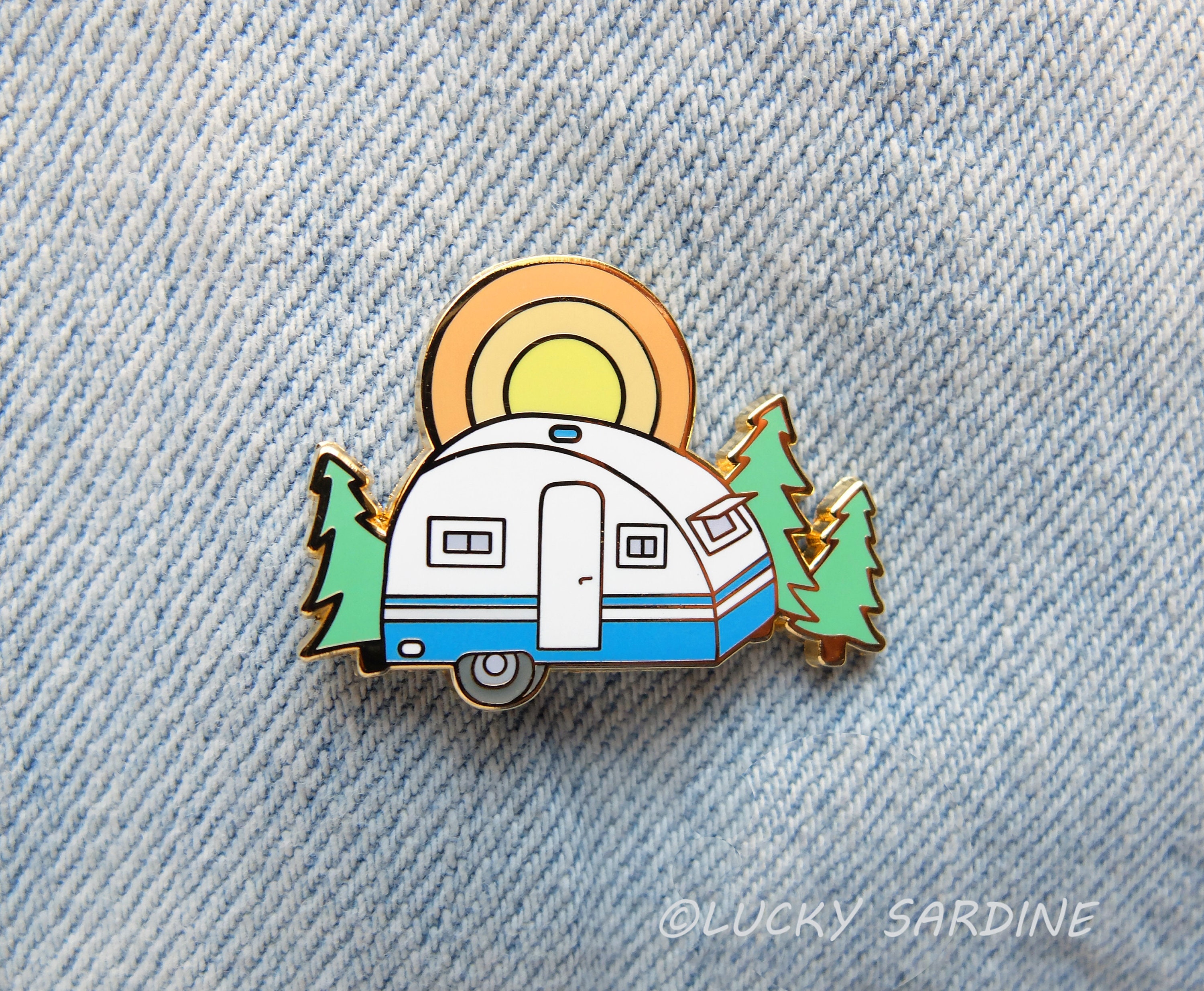 Happy Camper Enamel Pin Camper Pin Camping Pin Camper Etsy