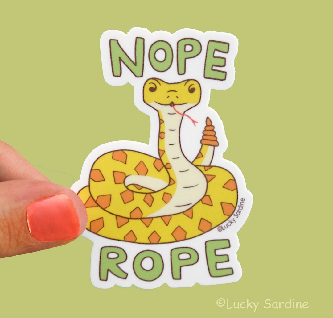 Nope Rope Snake, Rattlesnake Vinyl Sticker - Etsy