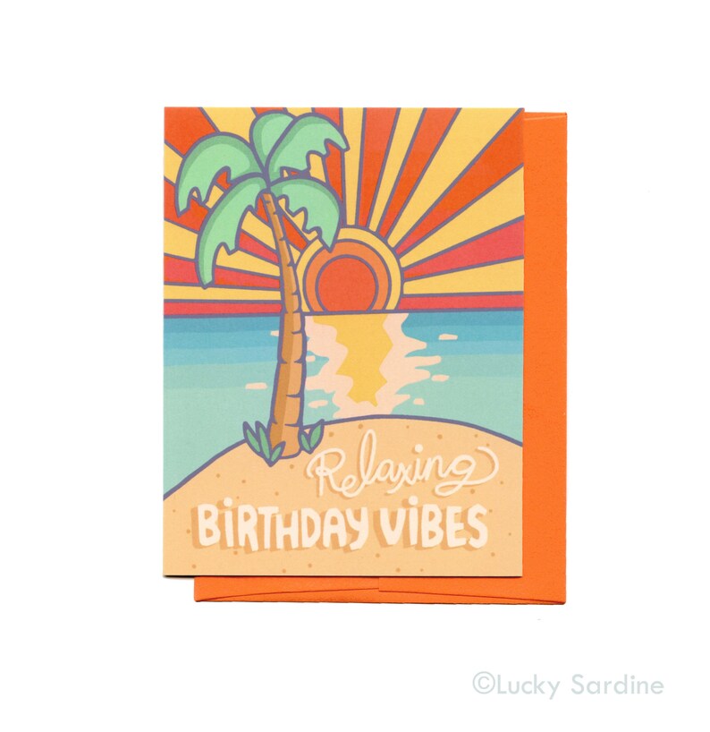 Ocean Birthday Card Sunset Birthday Card Relax Birthday Card | Etsy