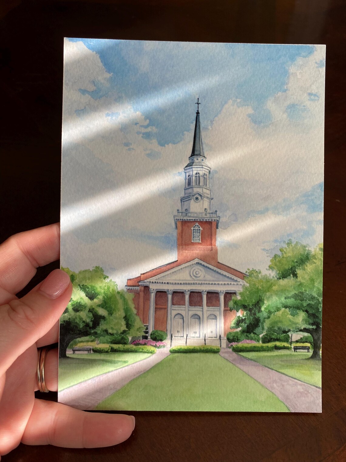 Binkley Chapel Wake Forest Watercolor Print, SEBTS Chapel Painting ...