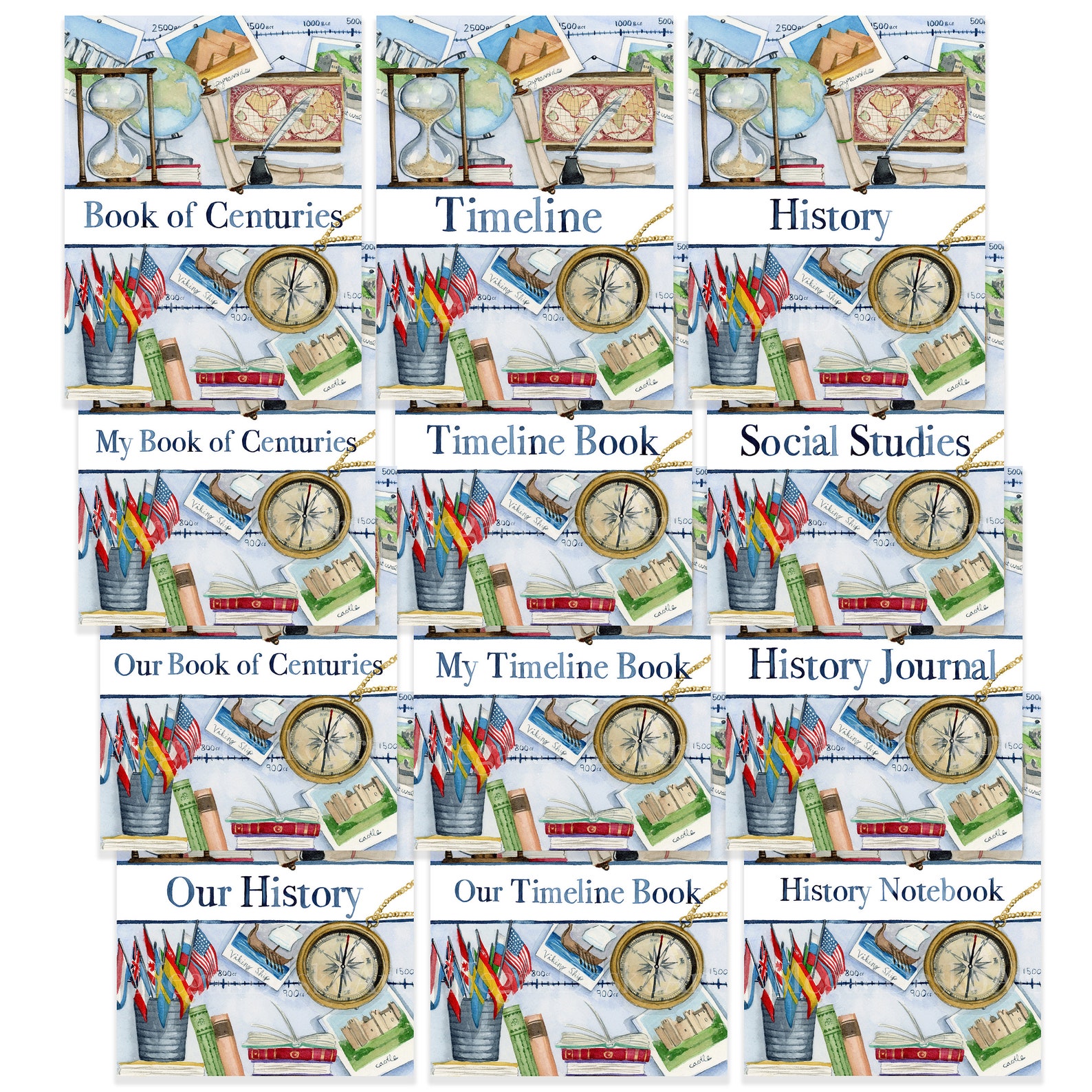 Book of Centuries Notebook Cover Digital Download; History Notebook ...