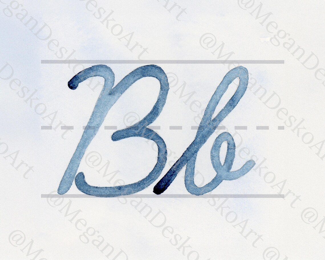 Cursive Pastel Alphabet Download - Cards and Posters; Watercolor Hand ...