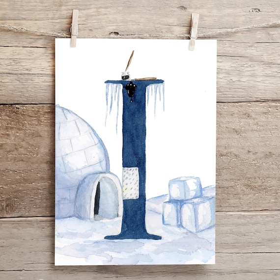 Letter I Adventure in the Woods Watercolor Print Letter I | Etsy