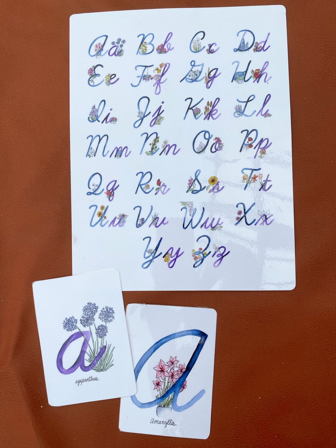 Digital Download Full Cursive Alphabet Cards and Print | Etsy