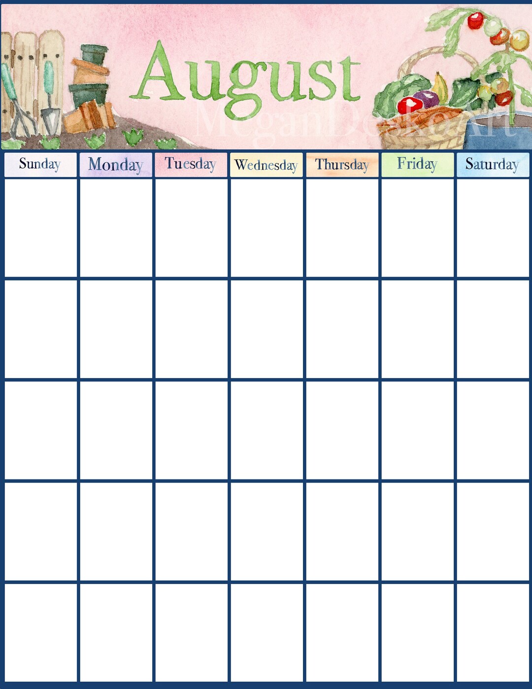 Printable 2023 Watercolor Nature Themed Calendar Full Page - Etsy Canada