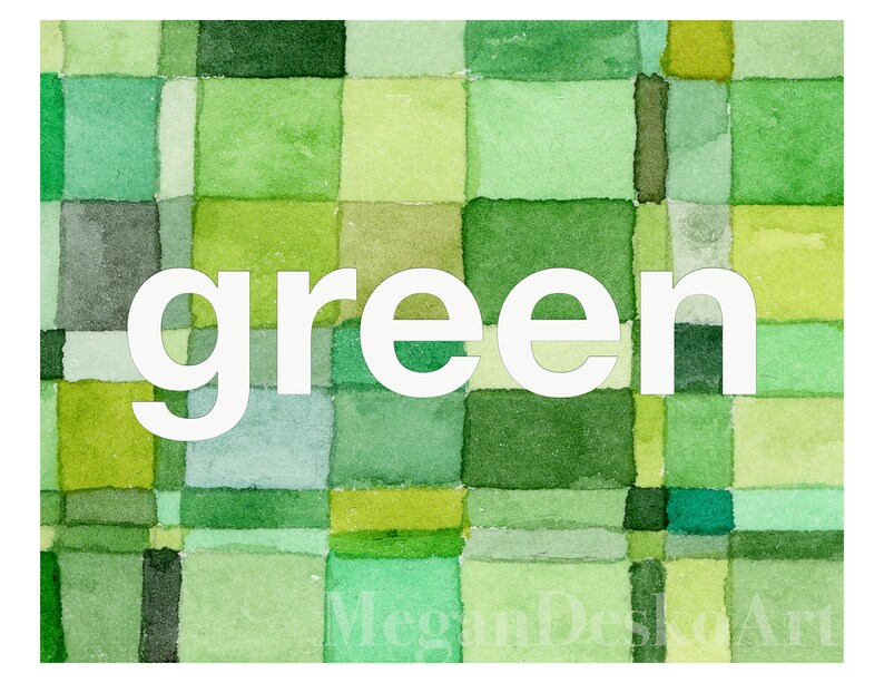 Digital Download Watercolor Color Cards, Classroom Watercolor Color ...