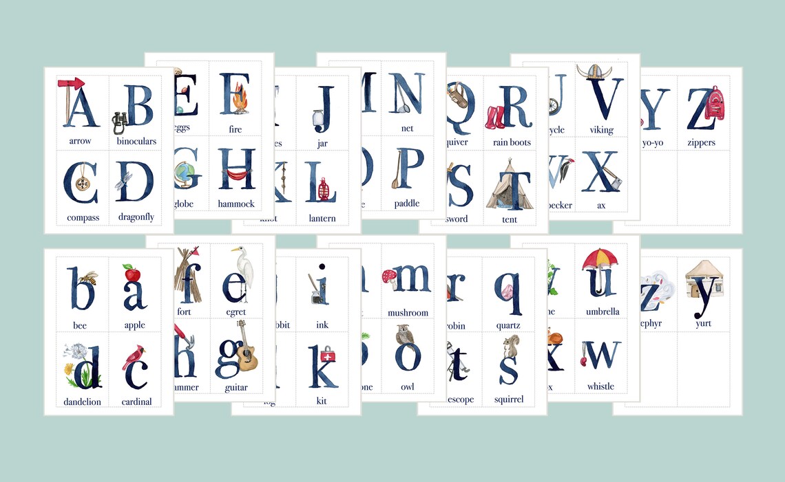 Digital Download Adventure Alphabet Upper and Lowercase Cards - Etsy