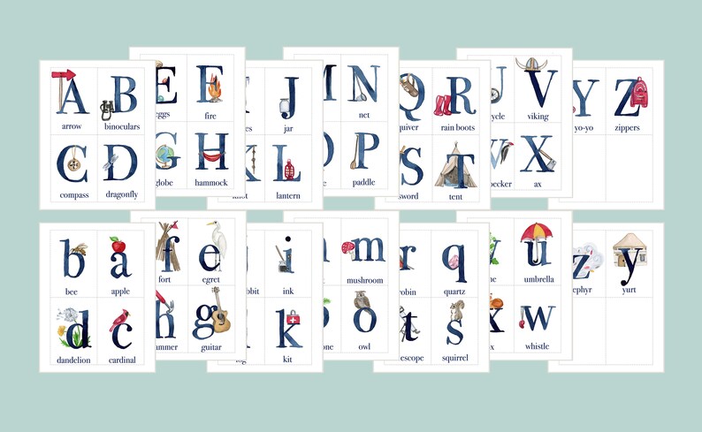 Digital Download Adventure Alphabet Upper and Lowercase Cards | Etsy